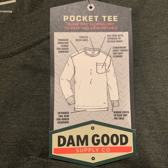 Dam Good Supply Co | Shirts | Dan Good Supply Co Long Sleeve Pocket Tee ...